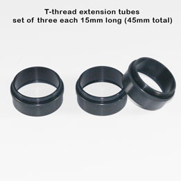 ScopeTeknix Set of 3x 15mm T-thread extension tubes (45mm total)
